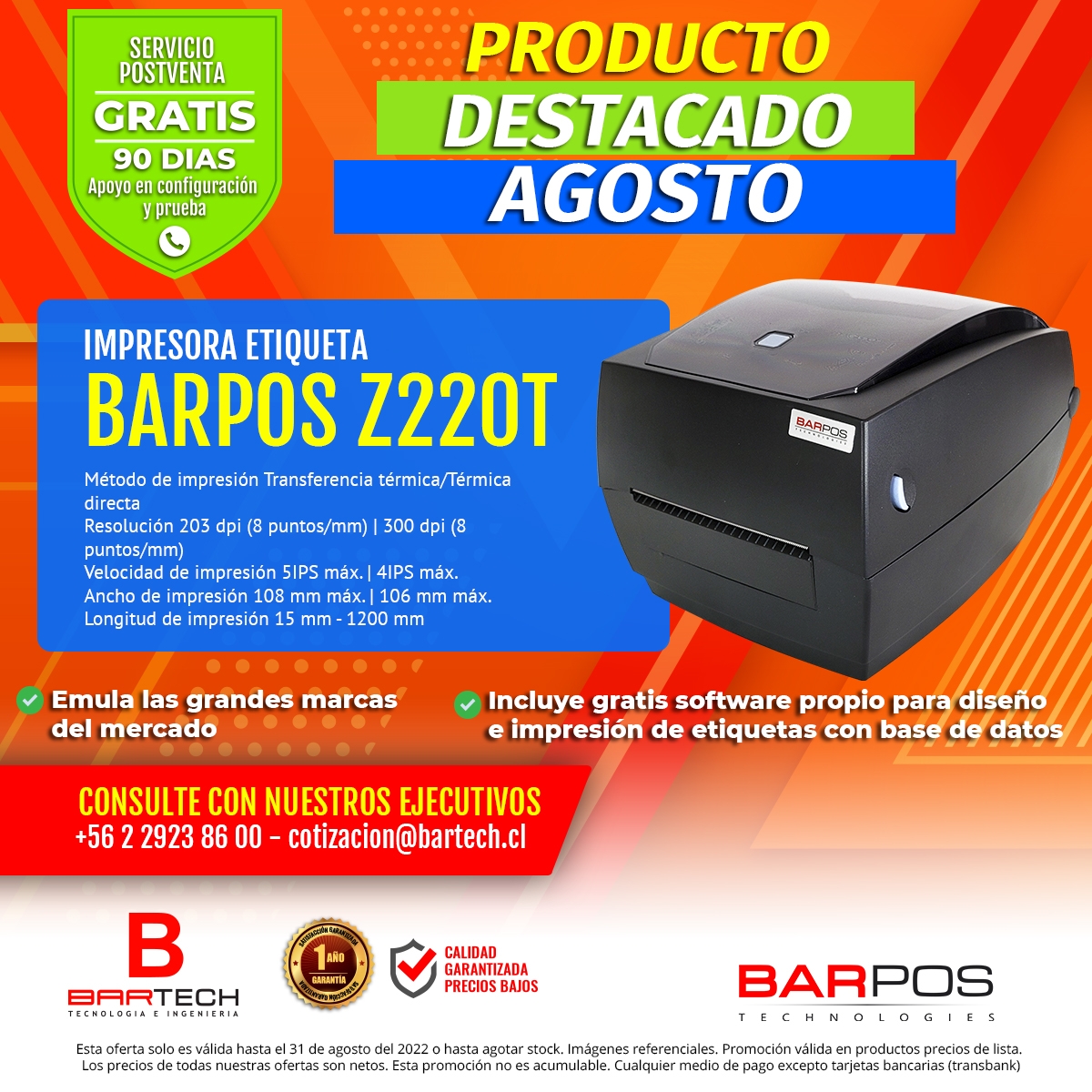 Lector de código de barra Barpos Well 9322B - Bartech